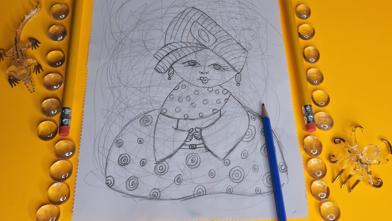 How to draw with scribbling, this is the way I find my women's. Drawing ...