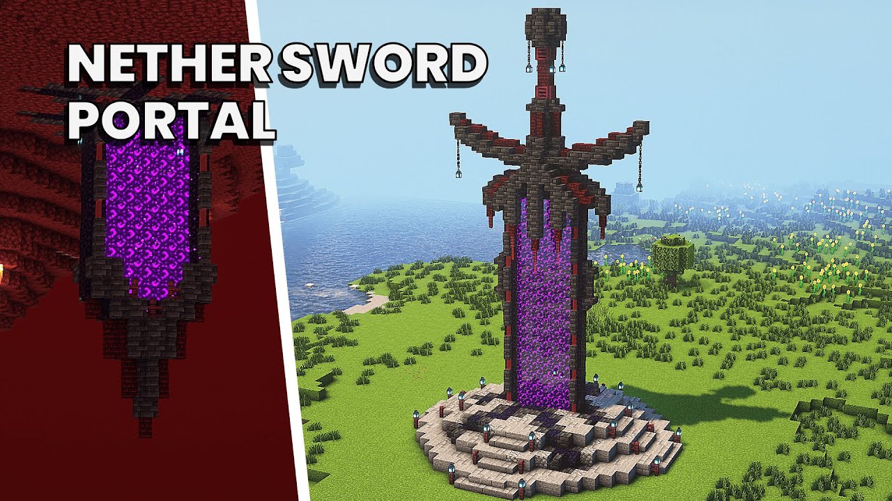 Minecraft | How To Build a Nether Sword Portal | Tutorial - YouTube