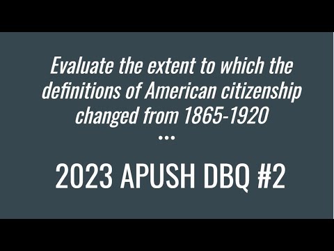 2023 APUSH DBQ #2 Analysis & Breakdown - YouTube