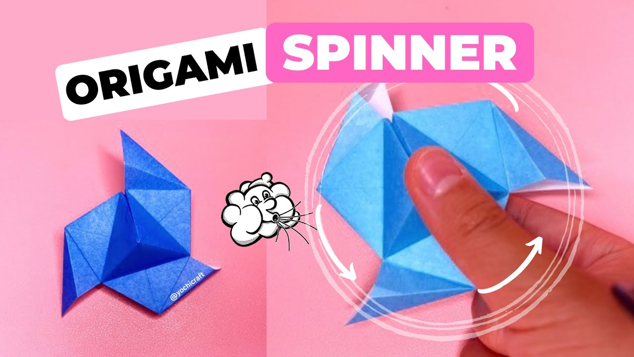 How to make Origami Spinner from 1 paper sheet | Cool Origami Fidgets ...