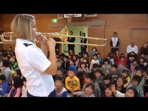 USARJ Band Performs at Japanese Elementary School - YouTube
