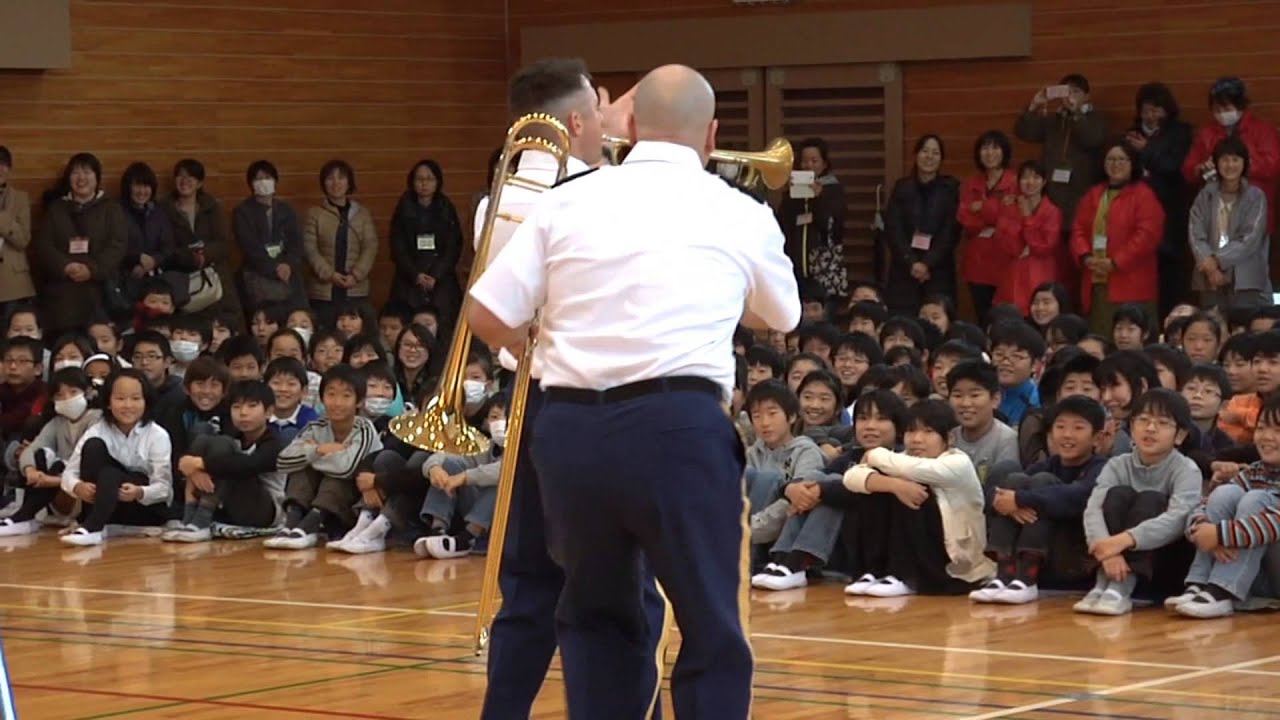 USARJ Band Performs at Japanese Elementary School - YouTube