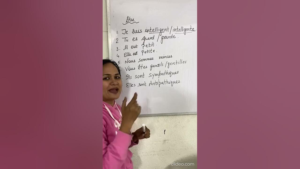 Learn French -The Verb "être" (Le verbe être) and the adjectives (les ...