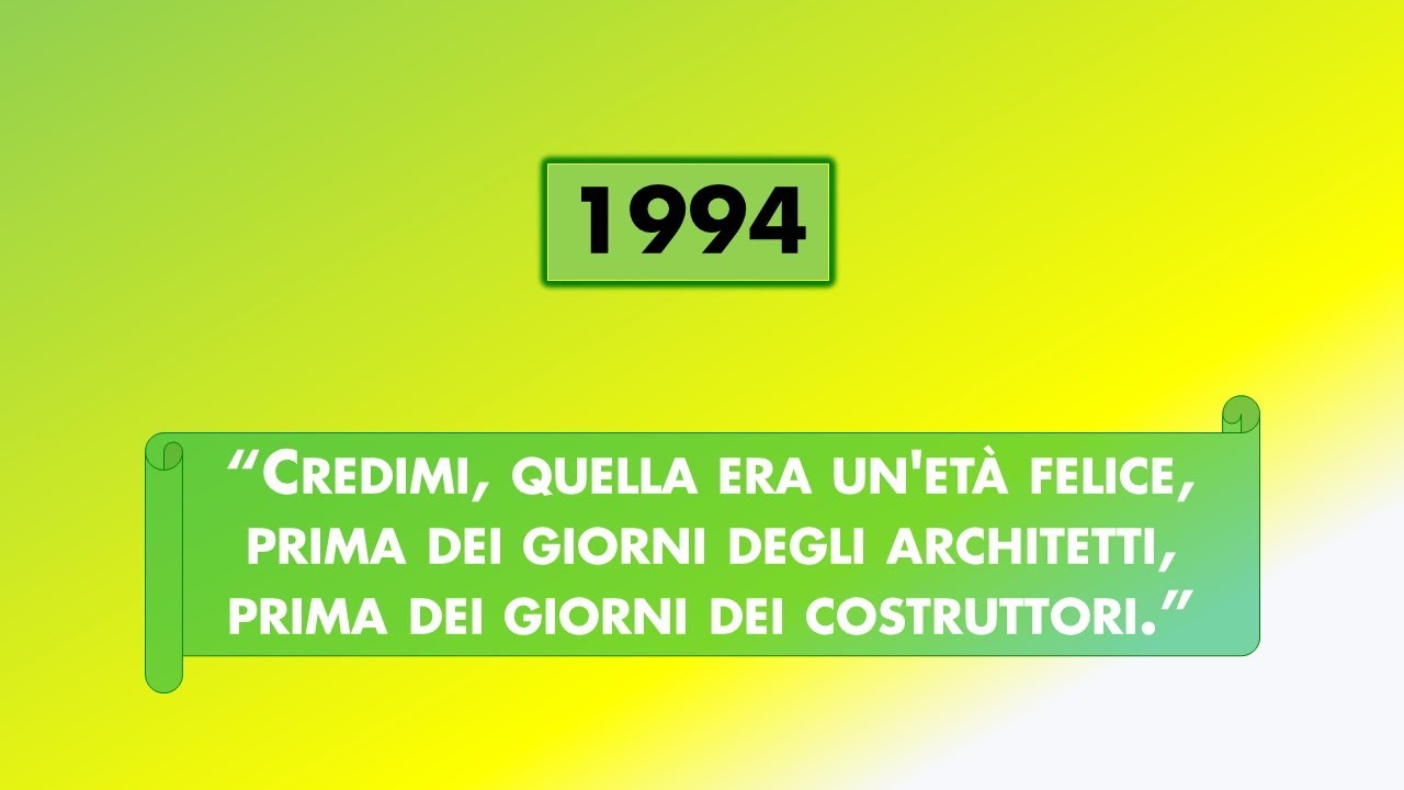 QUELLA ERA UN'ETA' FELICE 1994 - YouTube