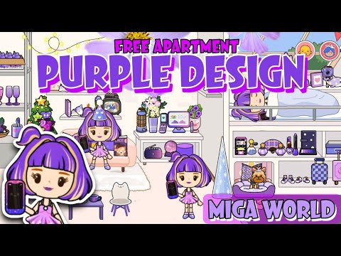 PURPLE DESIGN FREE APARTMENT IN MIGA WORLD 💜💟🍇 | | MAE Game Station ...