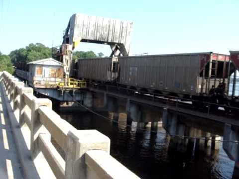 CSX Coal Train (N161) Crossing Over Jacksonville's Ortega River ...