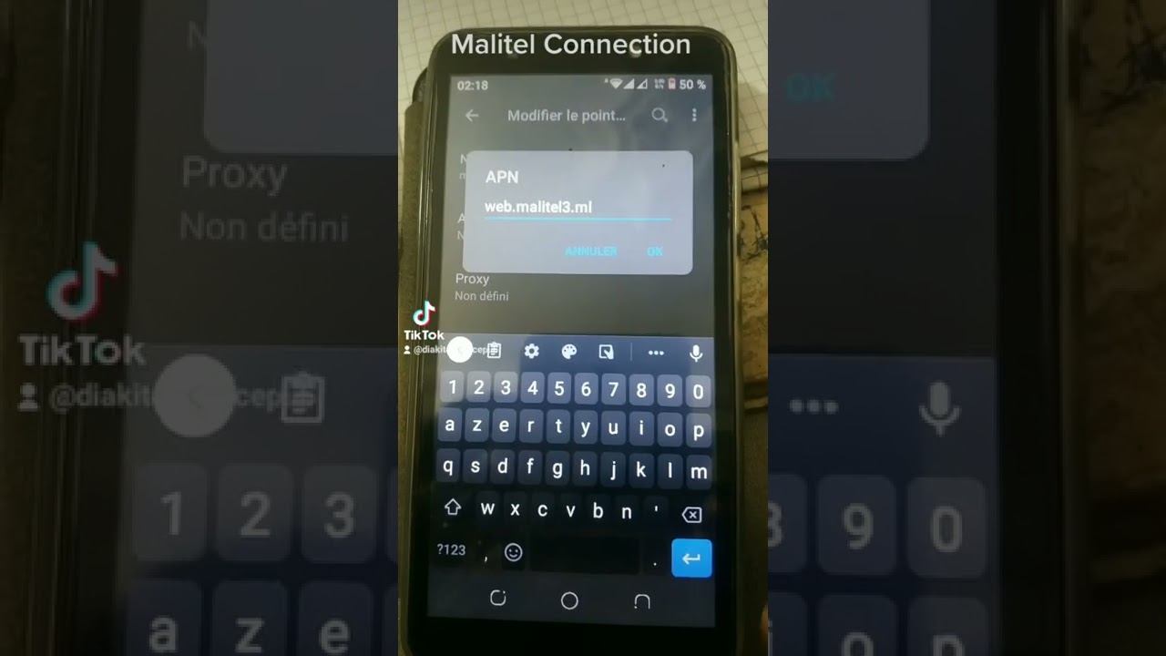 configuration ou réglages de la Connection : Malitel - YouTube