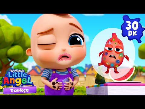 Can Bebek'in Karnı Ağrıyor! | Eğlenceli ve Öğretici Çocuk Şarkıları | Little Angel Türkçe