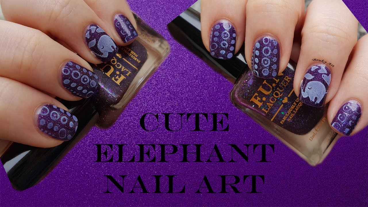 Cute Elephant Nail Art - Elefantino - YouTube