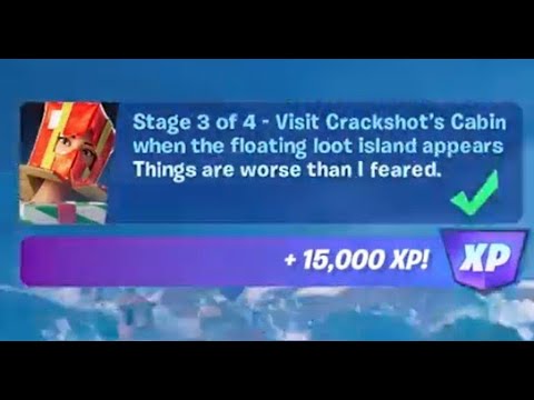 Fortnite - Visit Crackshot's cabin when the floating loot island ...