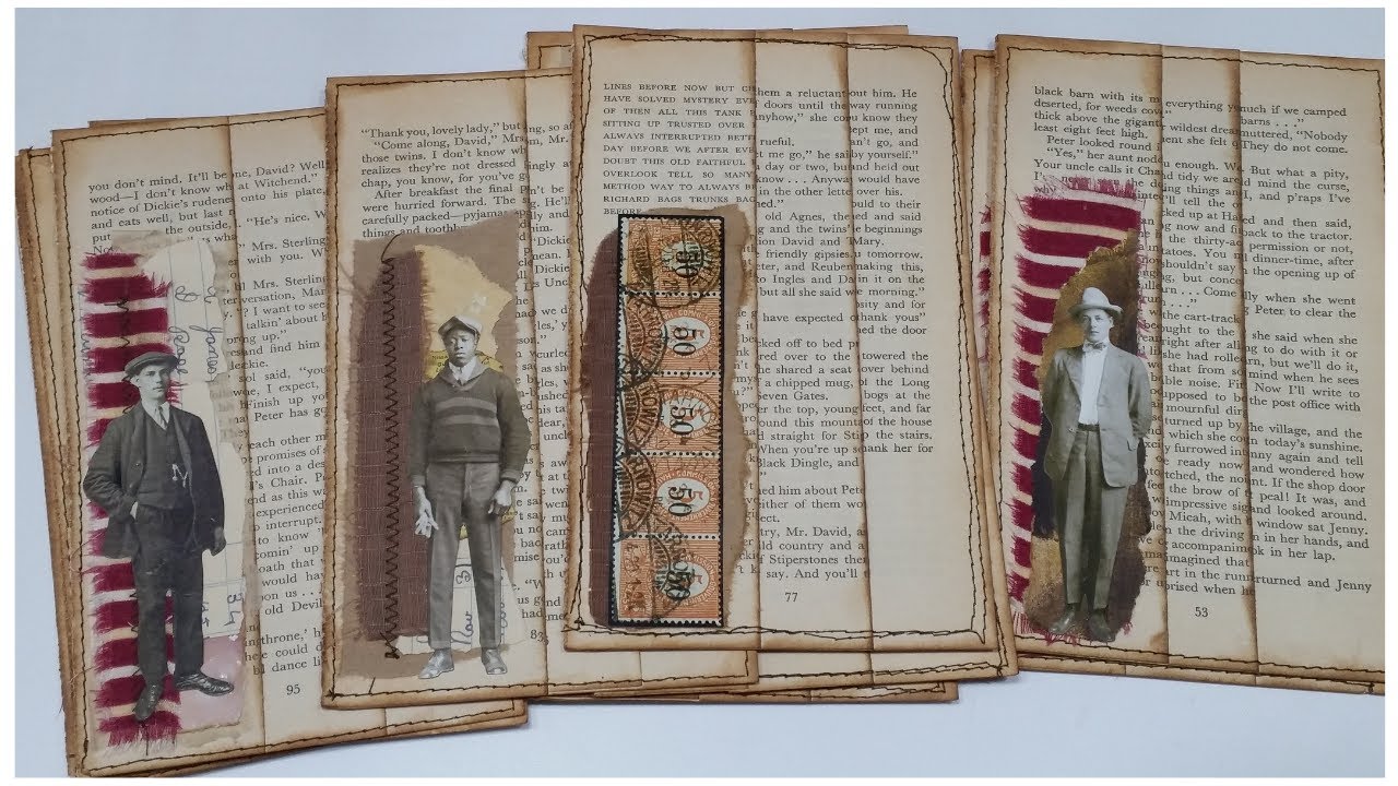 Making Vertical Book Page Pockets for junk journals | Using up book ...