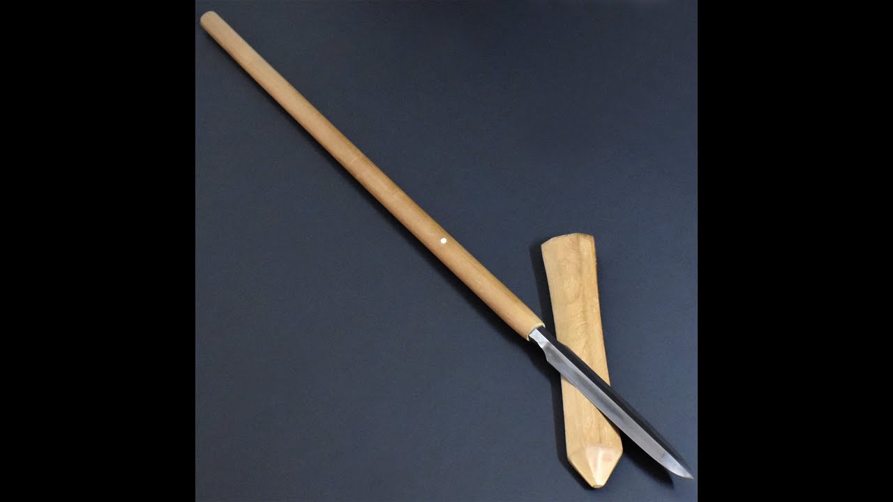 02493 Authentic NIHONTO JAPANESE SAMURAI SWORD SPEAR YARI w/SHIRASAYA ...