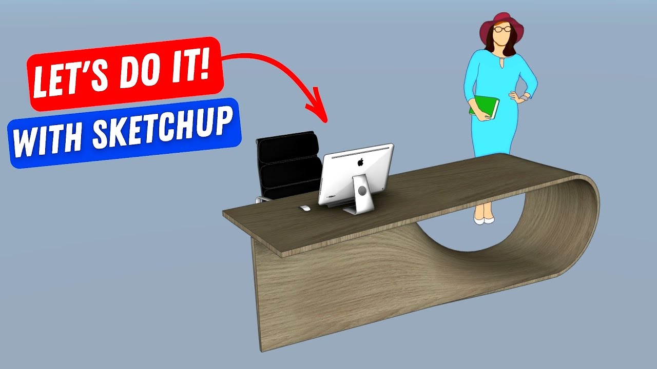 Modern Desk Modeling in SketchUp | Easy 3D Furniture Tutorial - YouTube