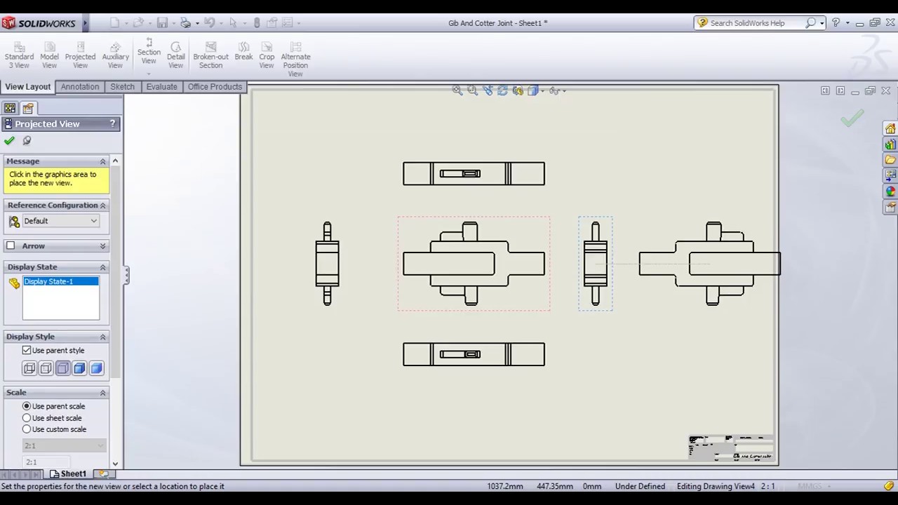 SolidWorks Tutorial in Tamil 77 : Projected View | View Layout ...