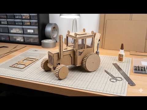 I Built a Working Cardboard Tractor with a Drill Rig!
