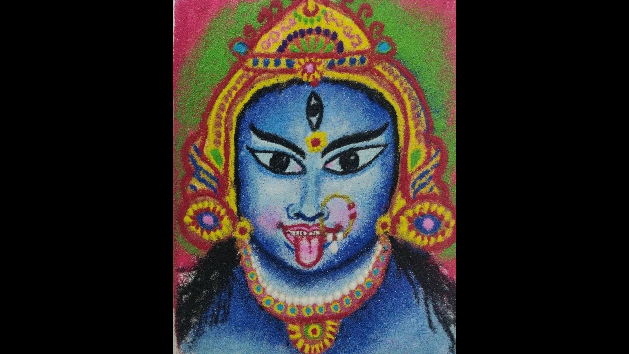 Kalika Mata Rangoli | Navratri Special Rangoli | Devi Rangoli - YouTube