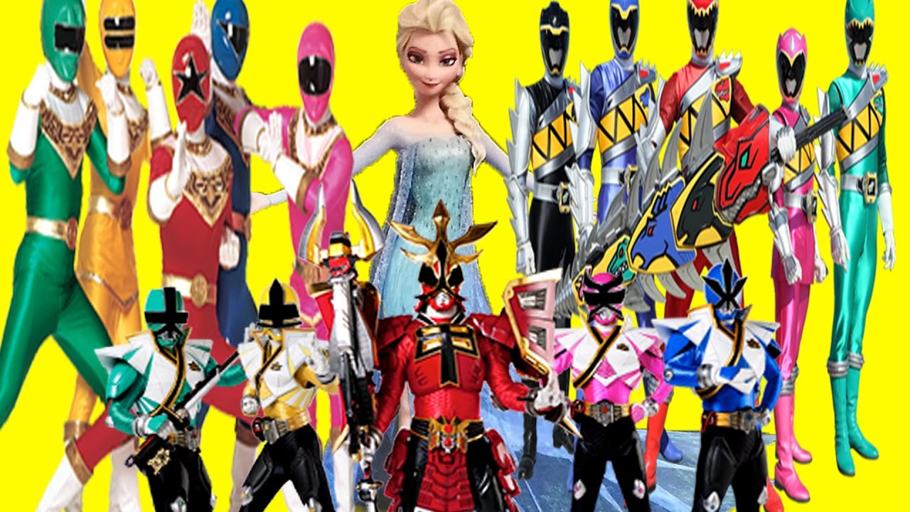 Frozen Elsa Finger Family with Power Rangers of family nursery rhymes ...