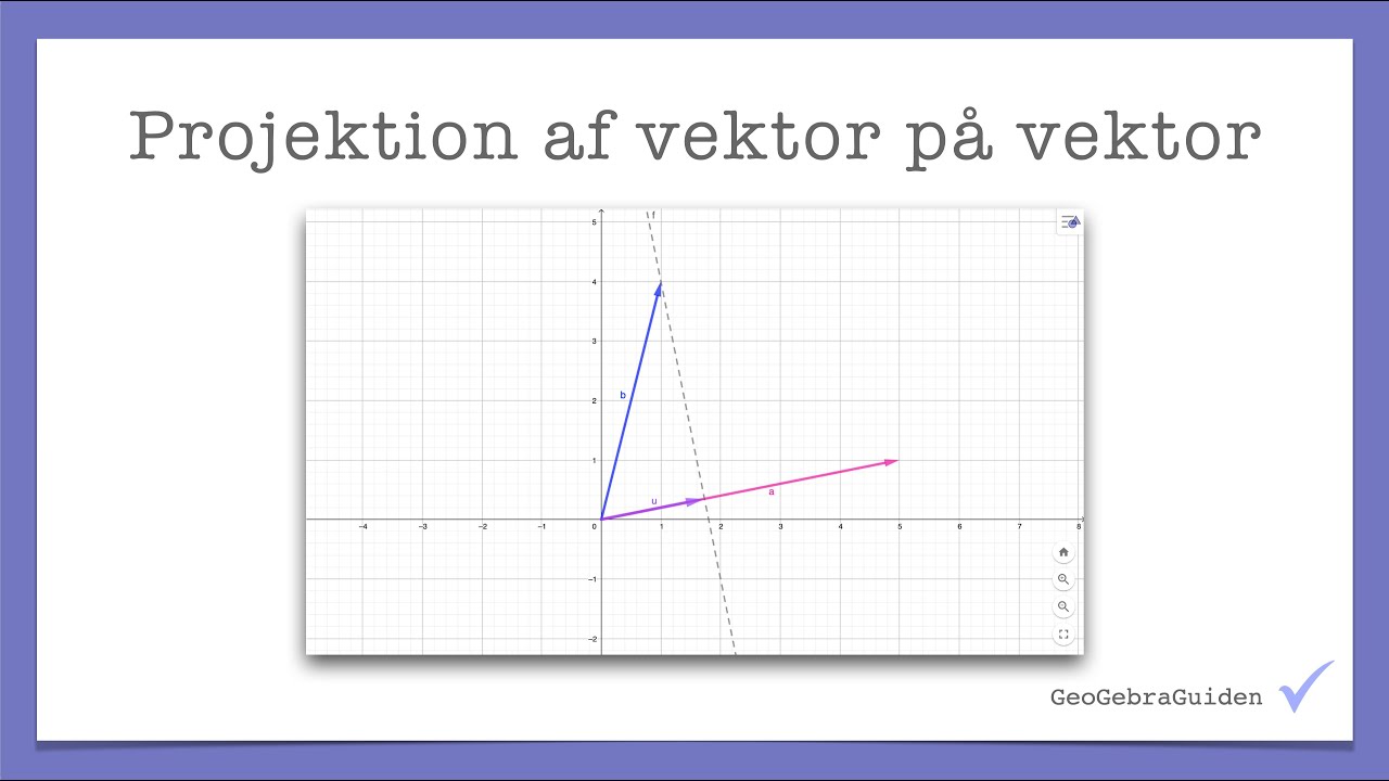 Projektion af vektor på vektor i GeoGebra - YouTube