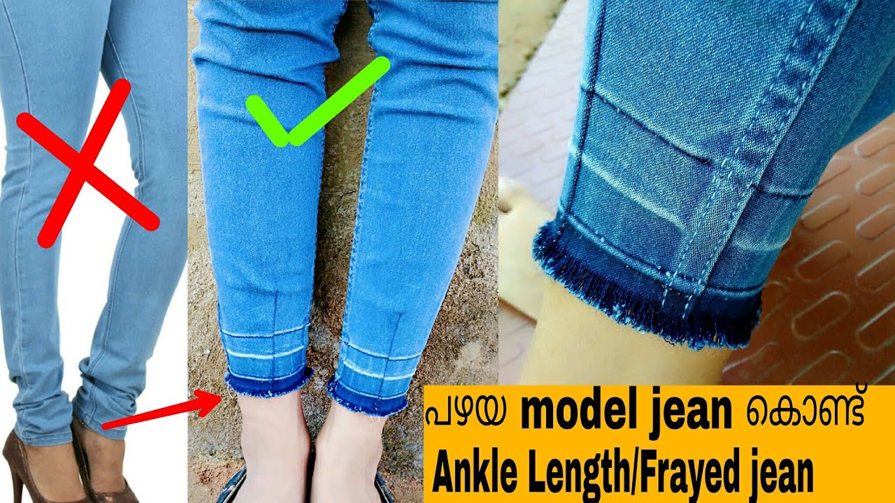 Convert normal jean to frayed/ankle Length denim jean just in 5 minutes ...