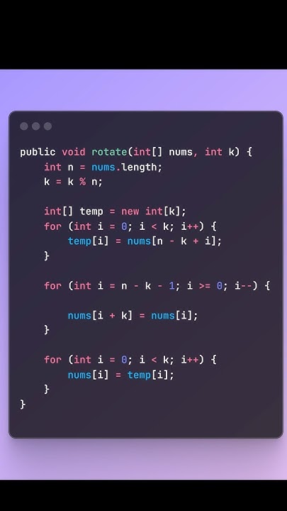 Rotate Array Right by K — Java LeetCode Solution 🔥 - YouTube