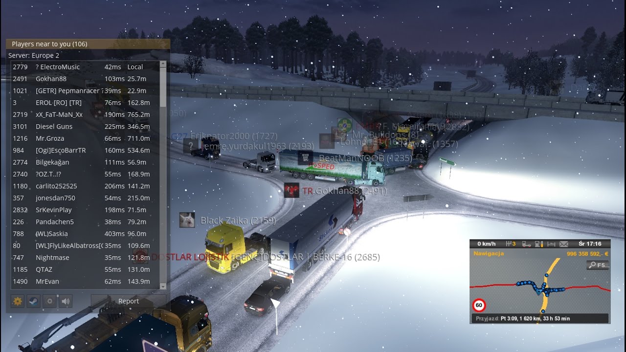 ETS2 Multi - Droga Śmierci w godzinach szczytu - YouTube