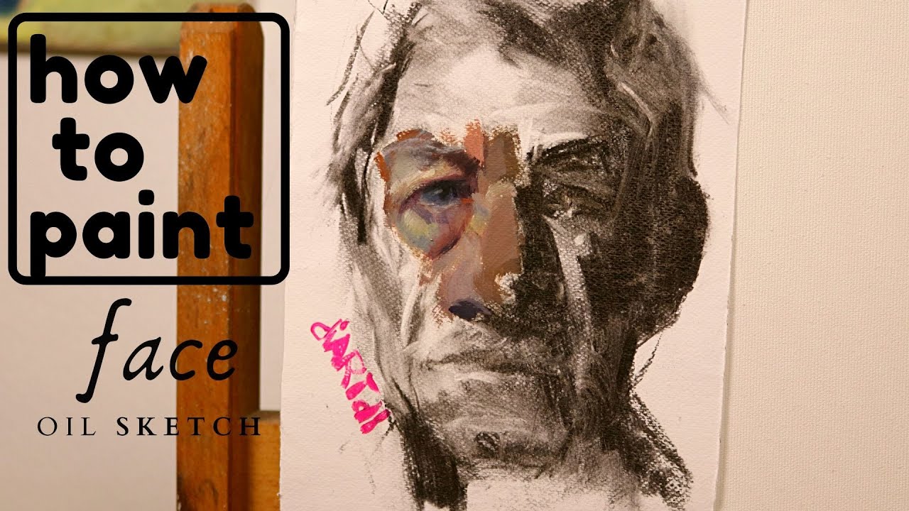 How to paint a face, oil sketch, Ian McKellen #50 - YouTube