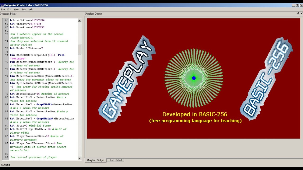 Action Game: Dodge & Contact / Gameplay / BASIC- 256 (or BASIC256) / Graphics Output ...
