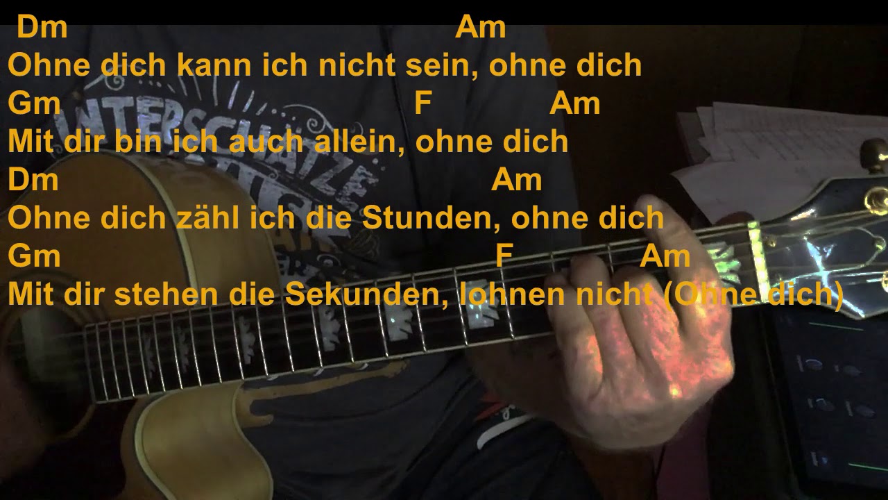 Rammstein Ohne Dich - Akustik Cover - Akkorde und Text Acordes - Chordify