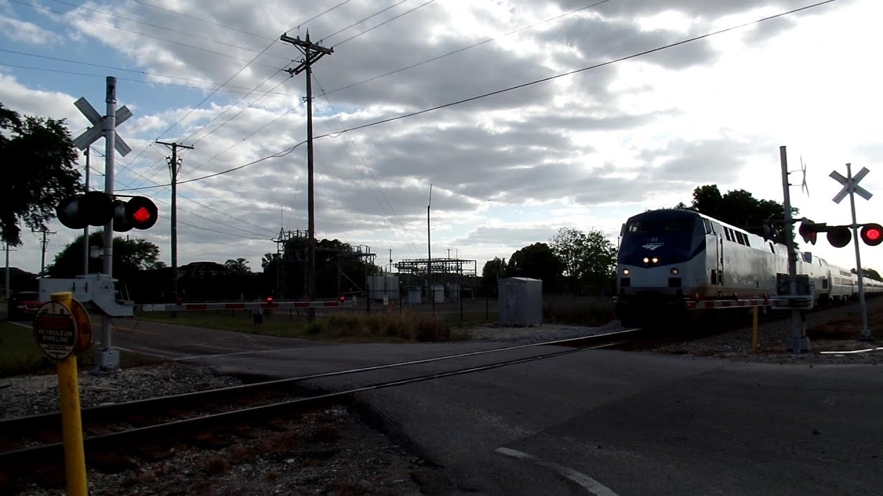 Amtrak Train Top Speed Thru Crossing - YouTube