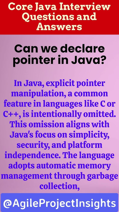 Can we declare pointer in Java - YouTube