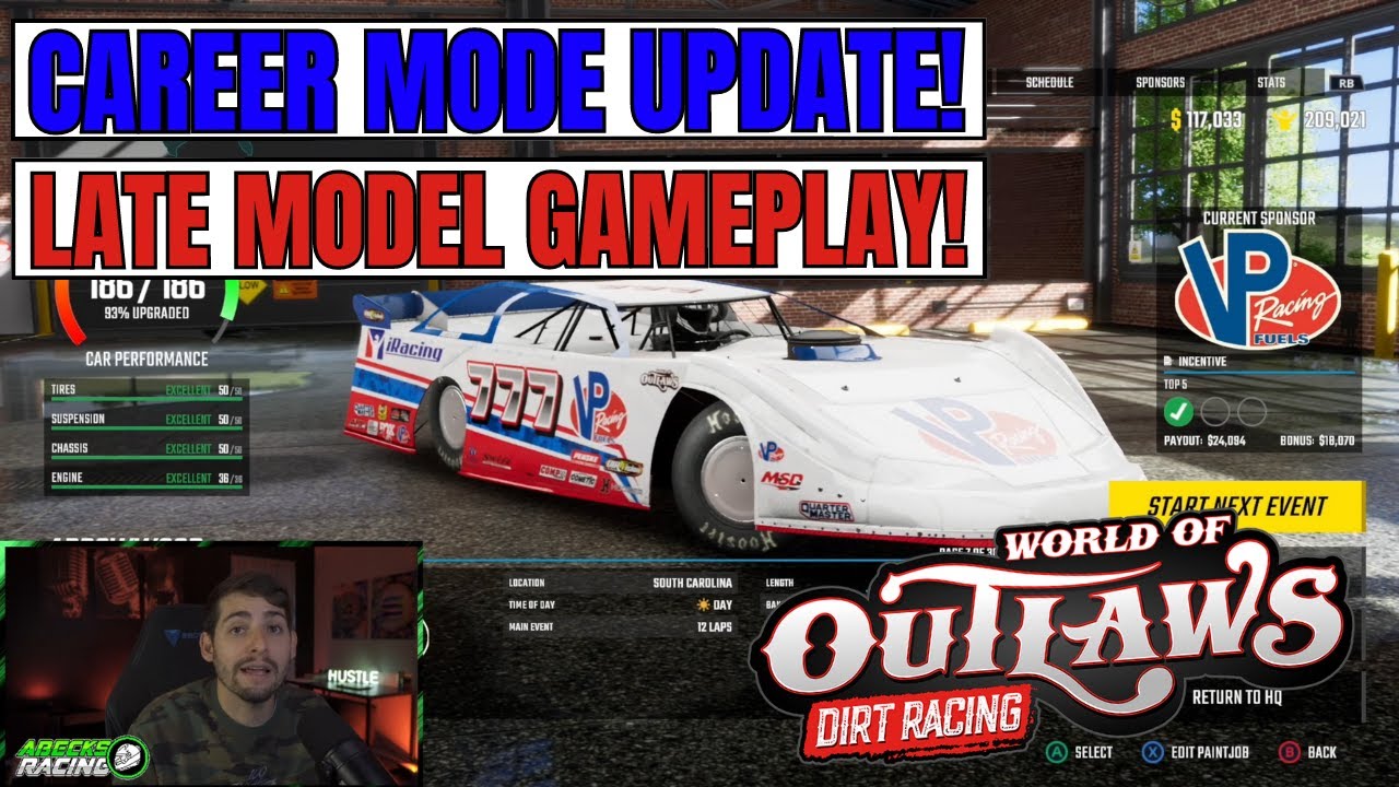 World of Outlaw Super Late Model Career Mode Gameplay - YouTube
