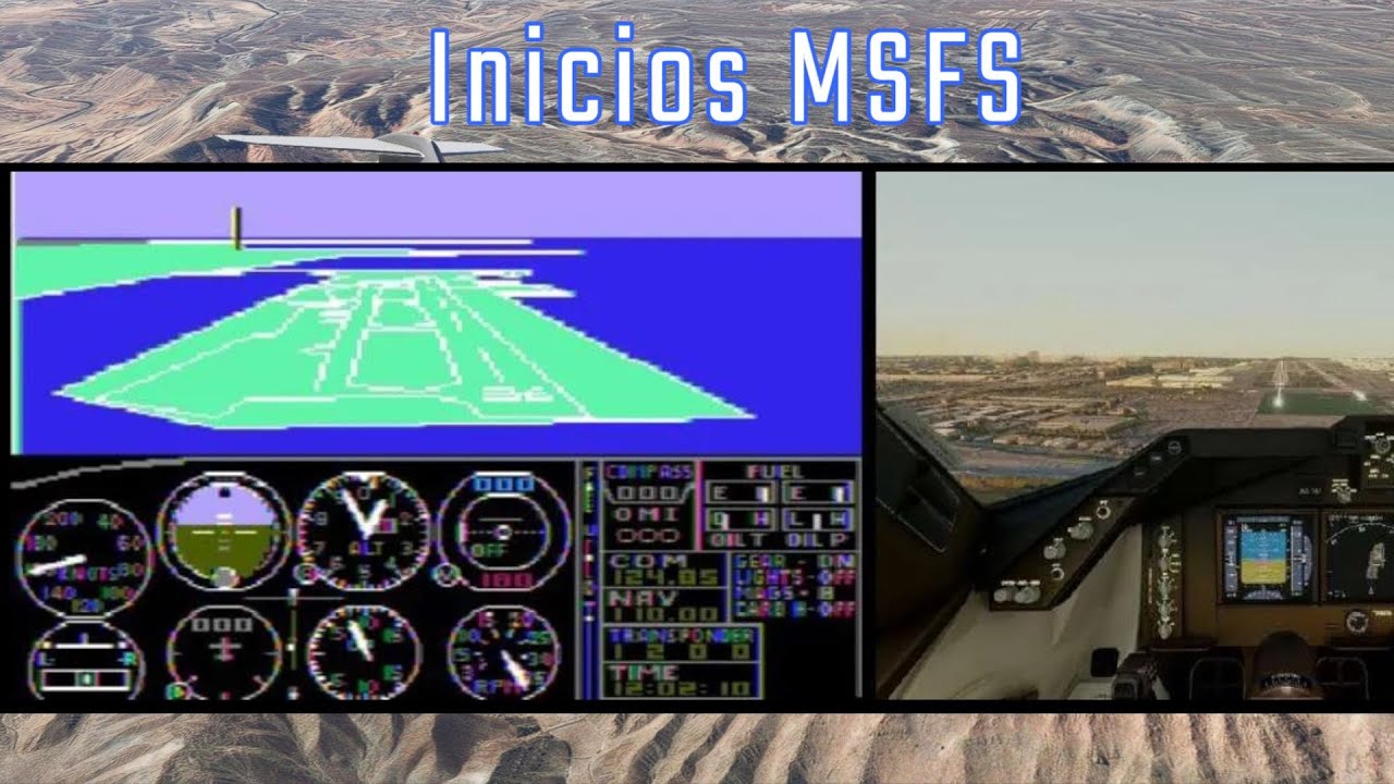 MSFS Flight Simulator Historia y volar primeras versiones - YouTube