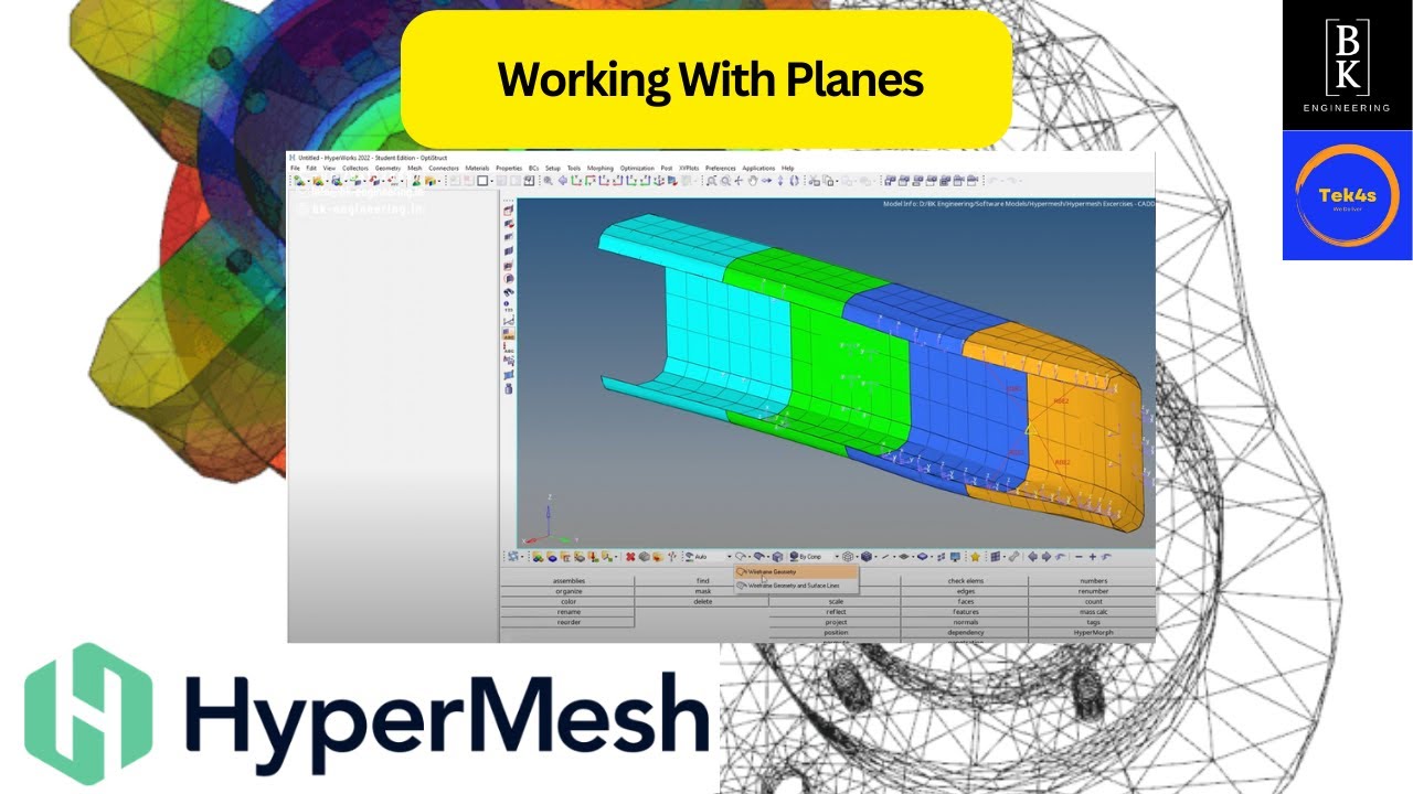 Working With Planes using HyperMesh | BK Engineering | Mechanical FEA ...