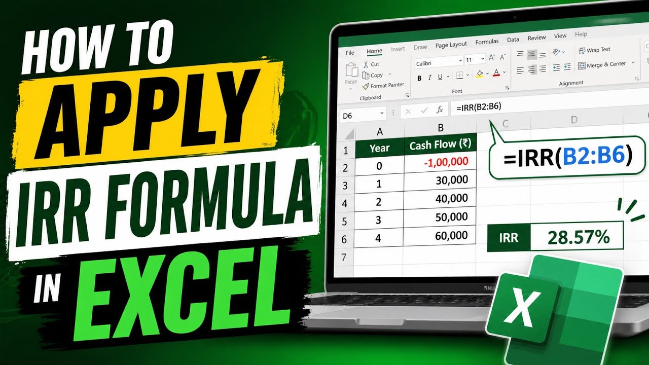 How to apply IRR Excel Formula ? ( FOR ACCA STUDENTS ) @CAAnshulMittal ...