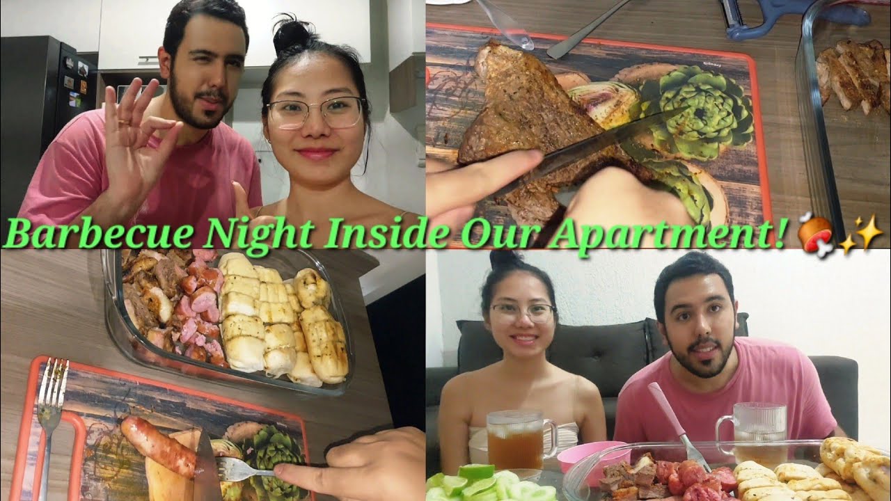 We Made a Barbecue Inside Our Apartment! 🥩🔥|| Our cozy BBQ night at ...