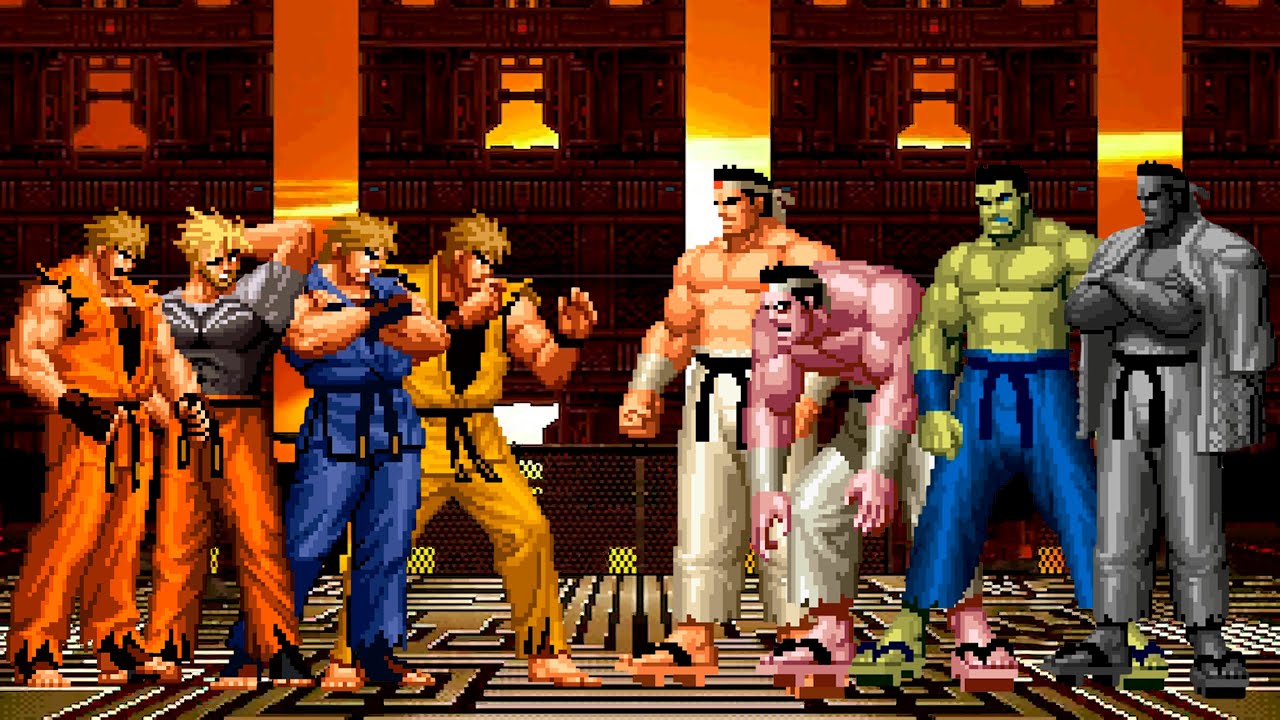 [KOF Mugen] Ryo Sakazaki Team vs Goro Daimon Team - YouTube