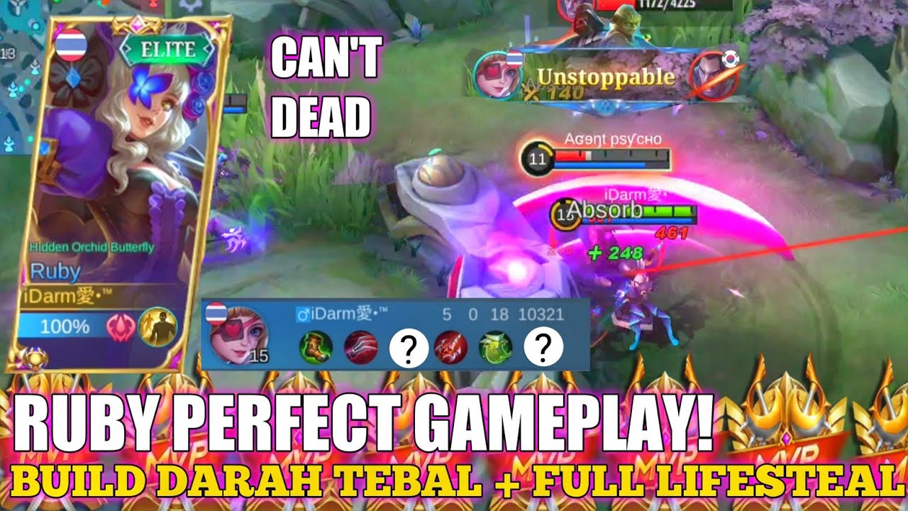 BUILD RUBY ANTI MATI - RUBY GAMEPLAY - BUILD RUBY TERSAKIT DAN TERKUAT ...