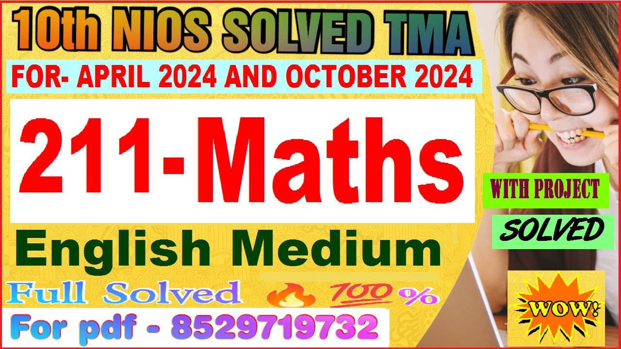 nios Maths 211 tma solved 2023-24 class 10 | 211 Mathematics solved assignment 2024 in English ...
