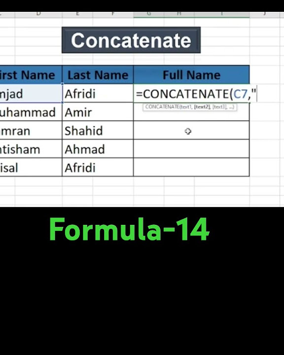 Concatenate Formula Excelfunctions Excelshortcuts Exceltips Ytshorts Ytshort Youtube