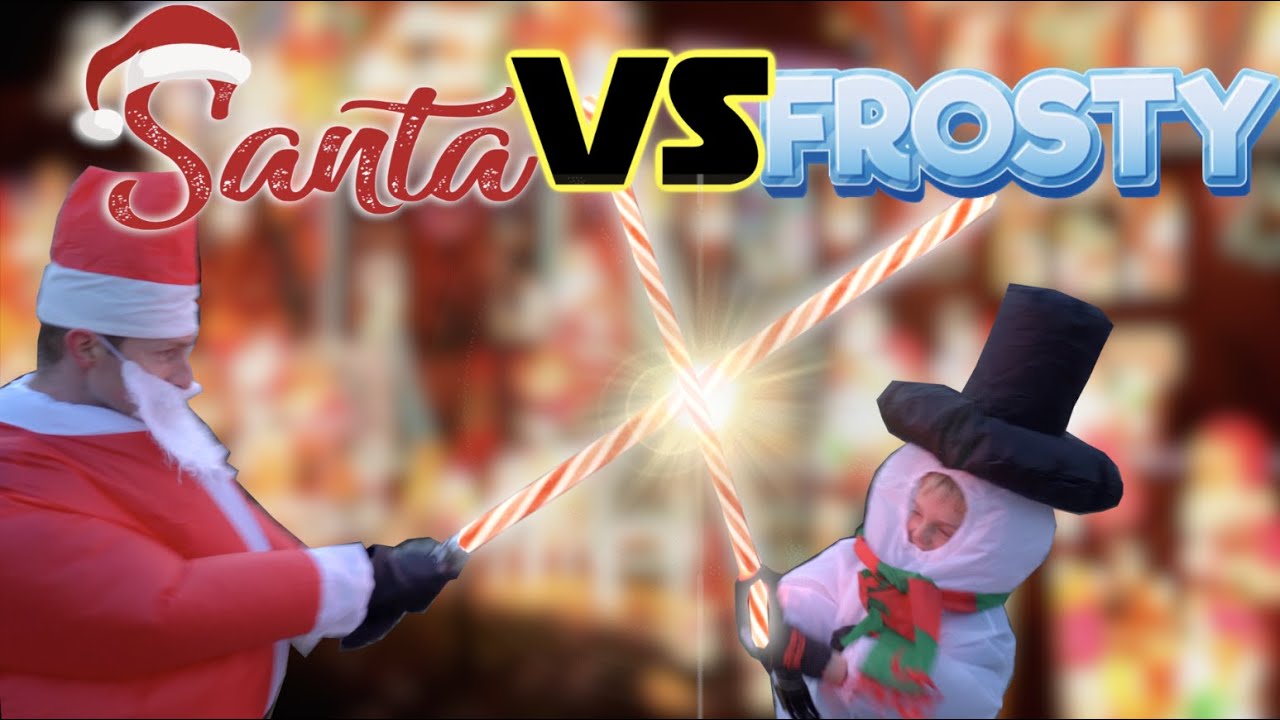Santa VS Frosty Lightsaber Duel! - YouTube
