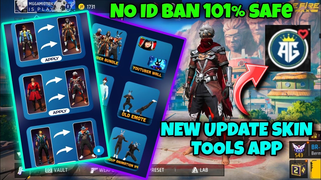 Antiban Skin Tools Pro Free Fire | Free Fire Skin Tool App | FF Skin ...