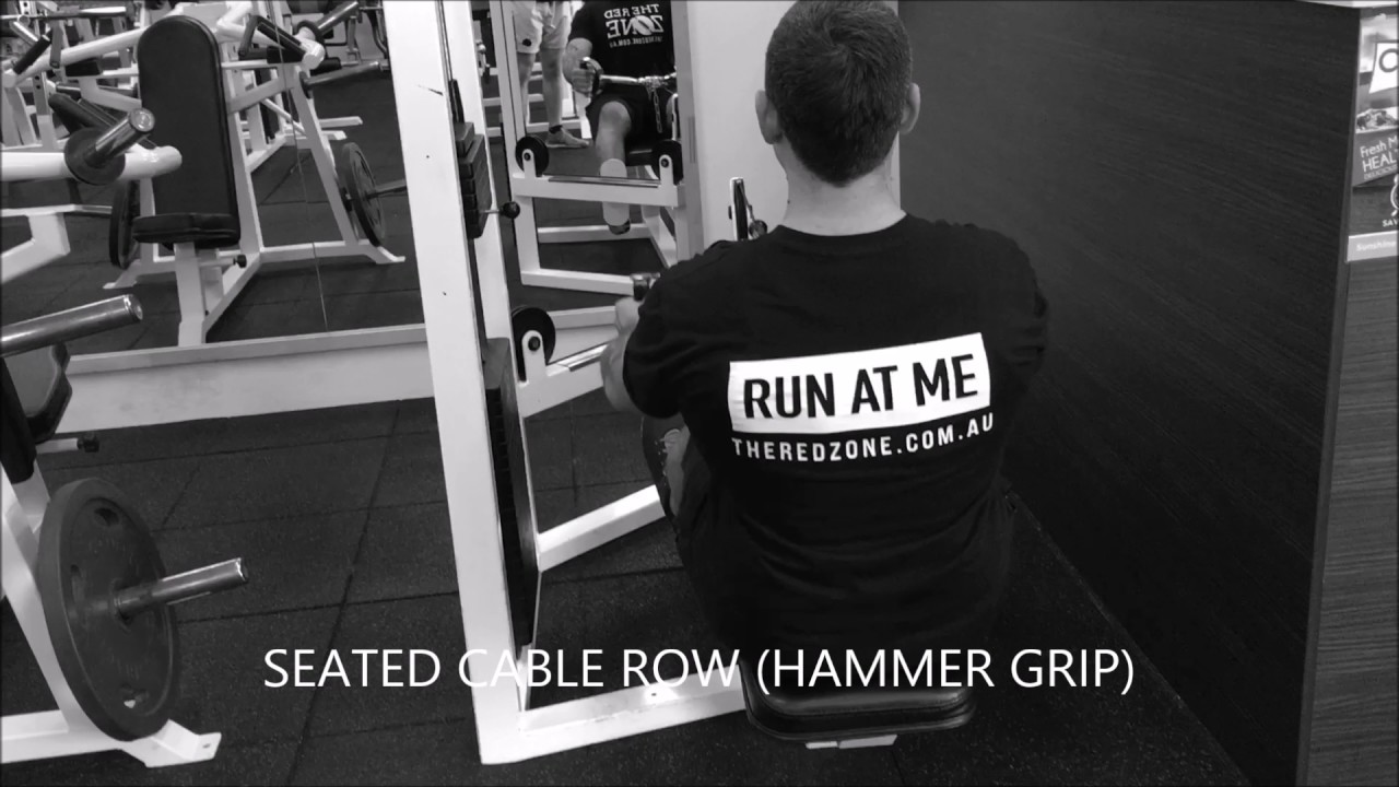 SEATED CABLE ROW HAMMER GRIP - YouTube