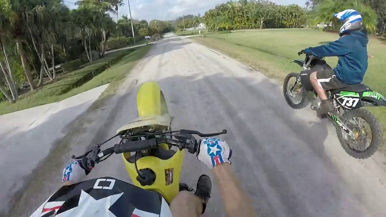 Kawasaki KLX300 + Suzuki JR80 - Wheelies! - YouTube