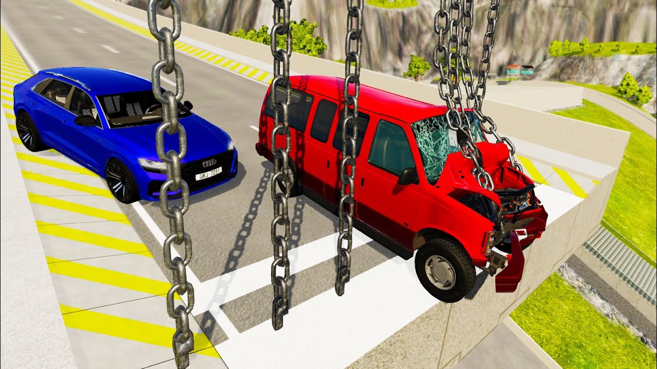 Crazy Vehicle High Speed Jumps Through Vertical Giant Chain (Epic Crash ...