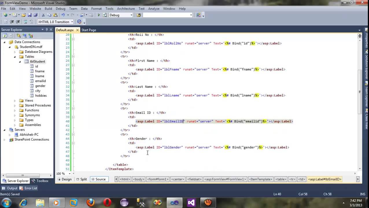 ASP.NET: How to Control the FormView Control in ASP NET Part 1 | Infologs - YouTube