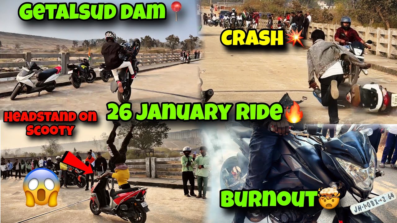 26January ride🔥Scooty crash😱 Headstand ride on Scooty | Getalsud dam ...