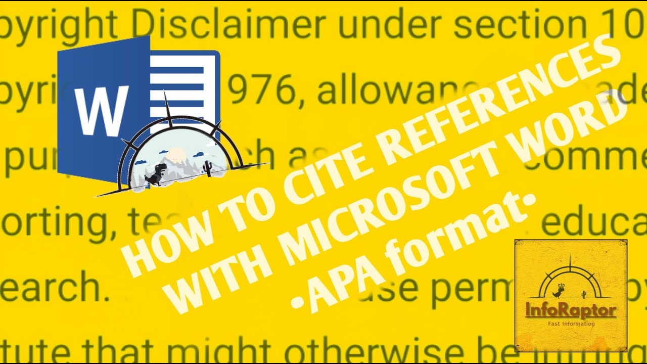 How to insert citation properly in Microsoft word, APA format.