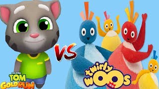 Talking Tom Gold Run vs Cbeebies Twirlywoos The Fruit Tea Machine ...