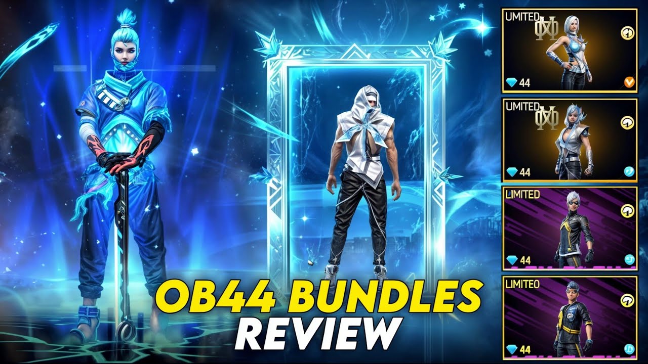 OB44 BUNDLES REVIEW FREE FIRE l FREE FIRE NEW EVENT l FF NEW EVENT l OB ...