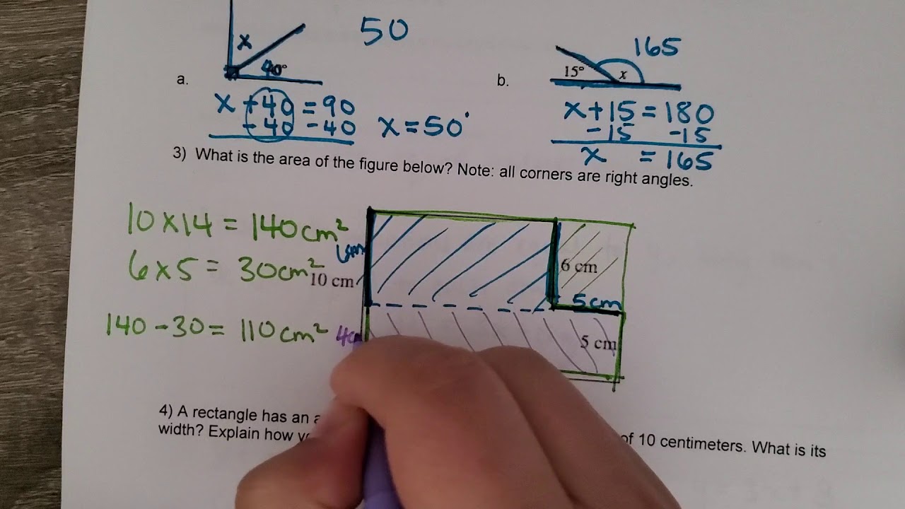 Angles and Composite Area Answers - YouTube